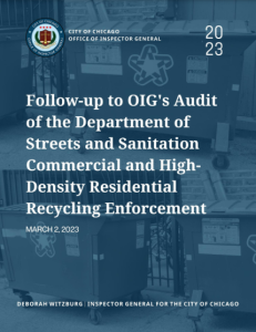 Follow-up to OIG’s Audit of Department of Streets and Sanitation ...