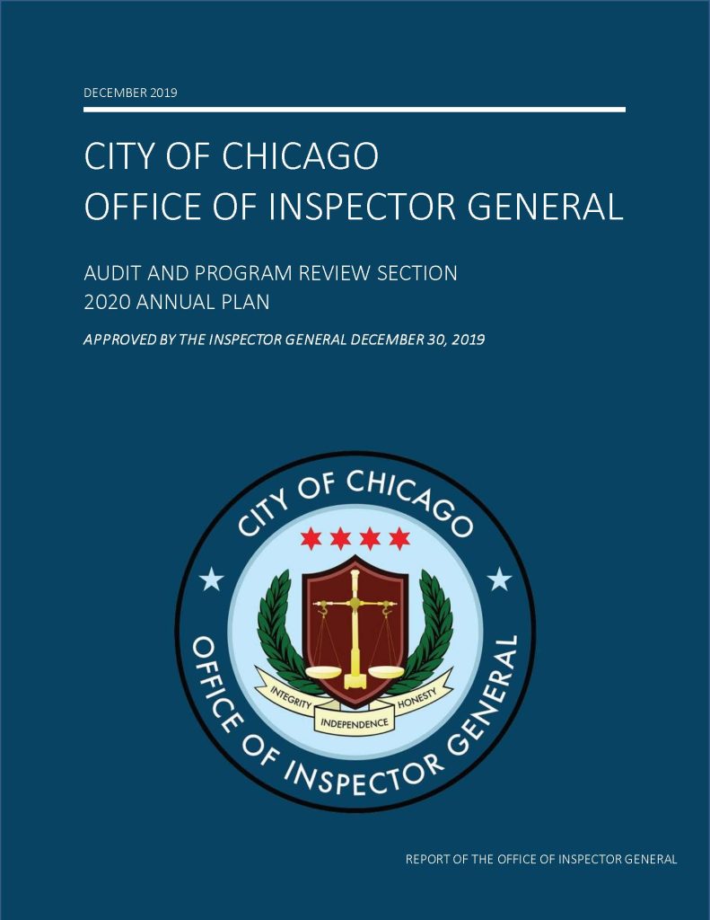 OIG 2020 APR Audit Plan - Chicago Office of Inspector General
