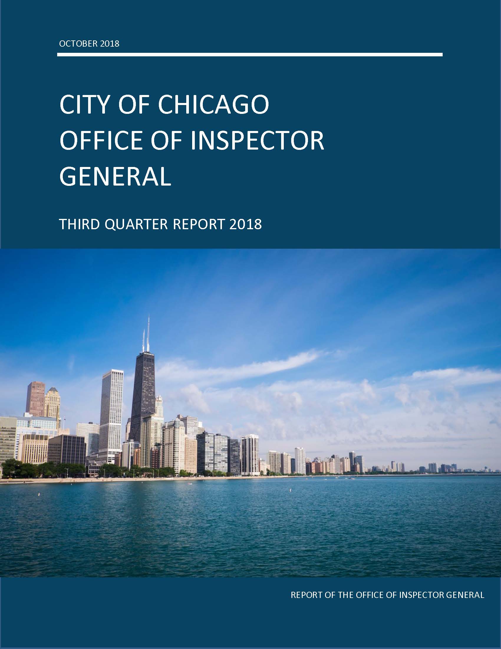 OIG Third Quarter Report 2018 - Chicago Office of Inspector General