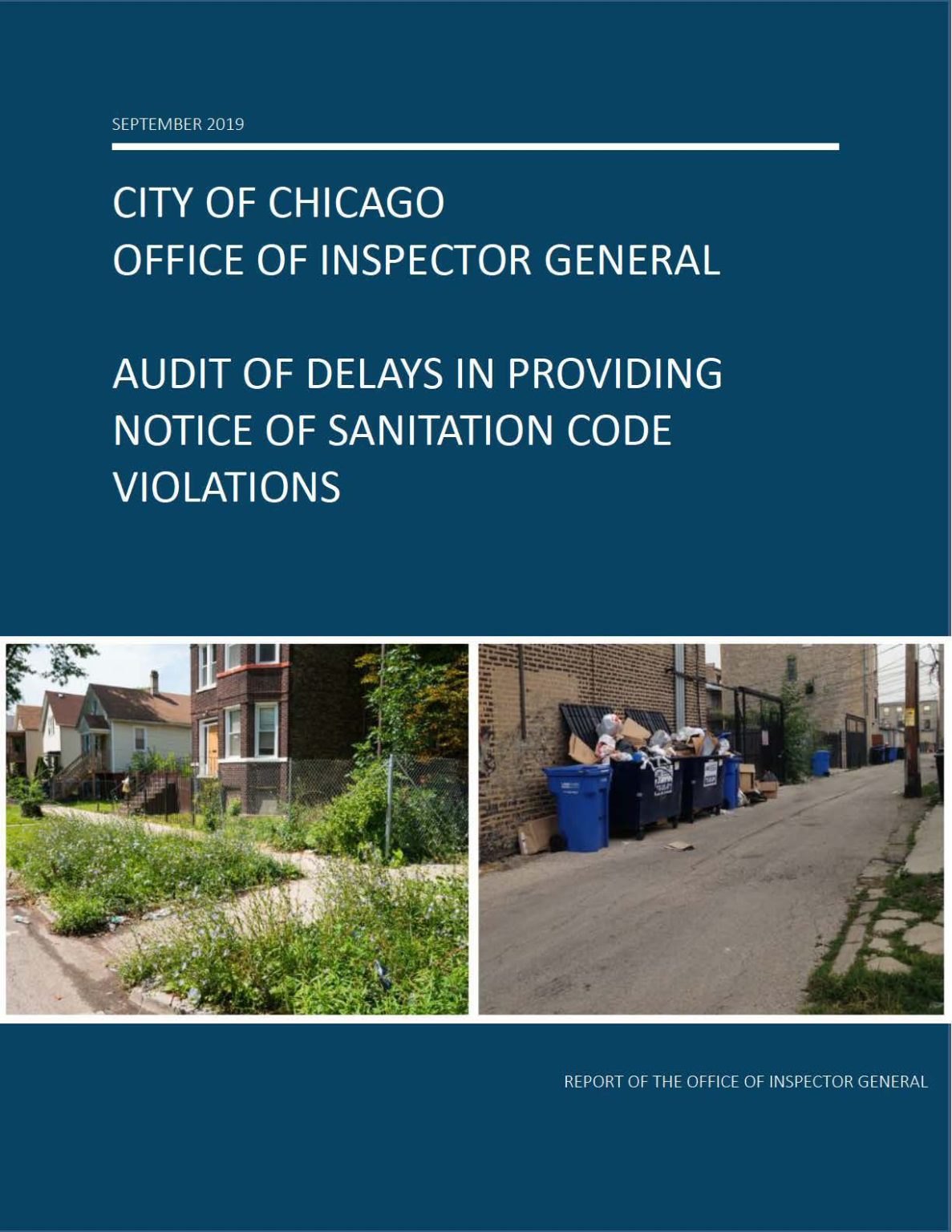 Audit of Delays in Providing Notice of Sanitation Code Violations ...