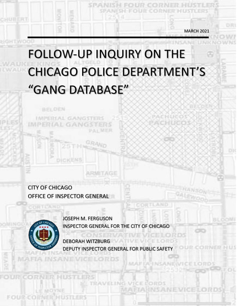 Follow-Up Inquiry on CPD’s “Gang Database” - Chicago Office of ...
